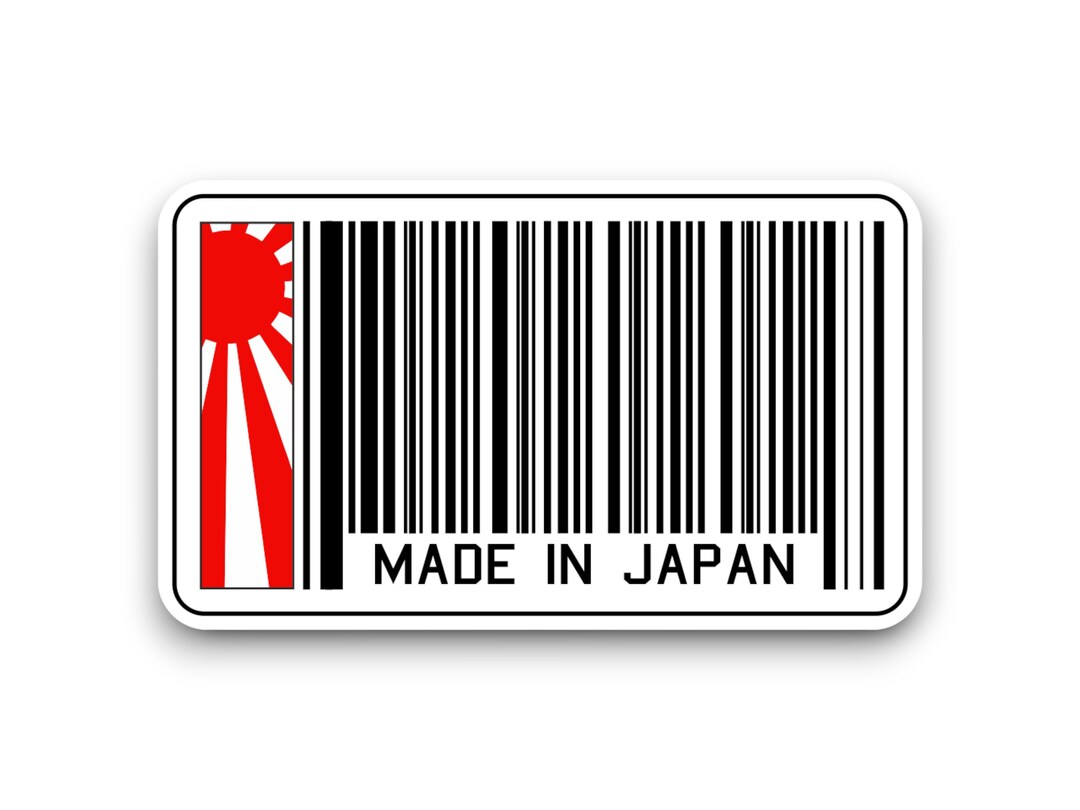 Made in Japan Barcode Jdm Rising Sun Flag Vinyl Sticker Decal for Car ...