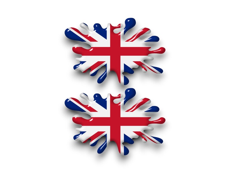 UK British Union Jack Flag Splat Vinyl Sticker Decals for Car Van ...