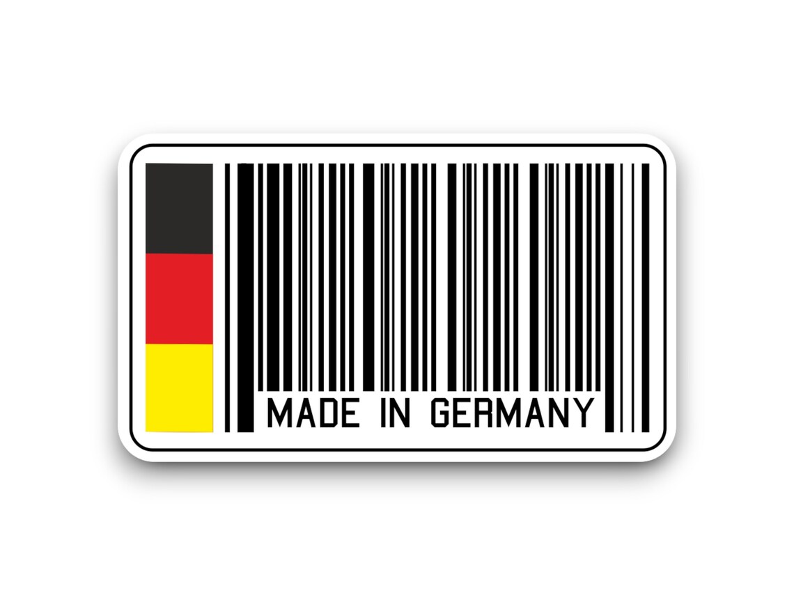 Made in Germany Barcode German Flag Vinyl Sticker Decal for Car Van ...