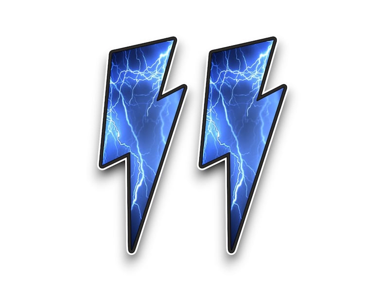 Blue Lightning Bolt Thunder Storm Vinyl Sticker Decal for Car Van ...