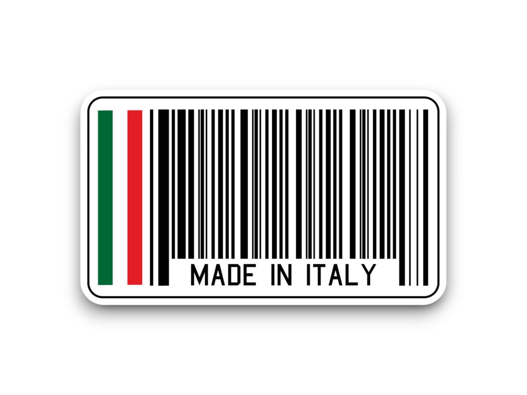 Made in Italy Barcode Italian Flag Vinyl Sticker Decal for Car Van ...
