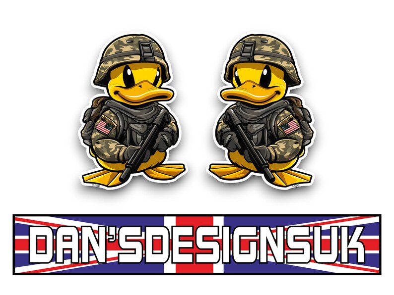 Funny Rubber Duck Army Soldier Vinyl Sticker Decal for Car Van Laptop ...
