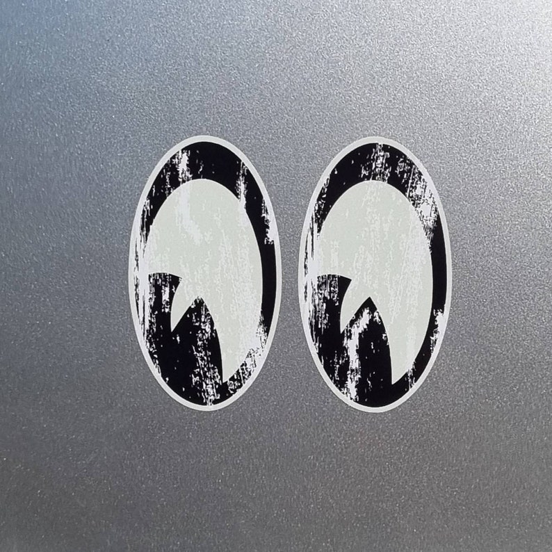 Distressed Looking Left Cartoon Googly Eyes Vinyl Sticker Decal for Car ...