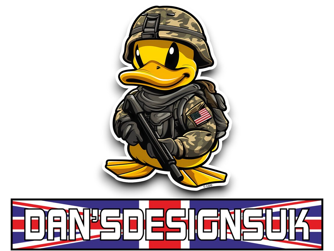 Funny Rubber Duck Army Soldier Vinyl Sticker Decal for Car Van Laptop ...