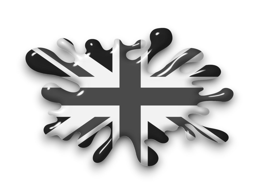 Retro B&W UK British Union Jack Flag Splat Vinyl Sticker Decal for Car ...