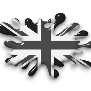 Retro B&W UK British Union Jack Flag Splat Vinyl Sticker Decal for Car ...