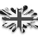 Retro B&W UK British Union Jack Flag Splat Vinyl Sticker Decal for Car ...