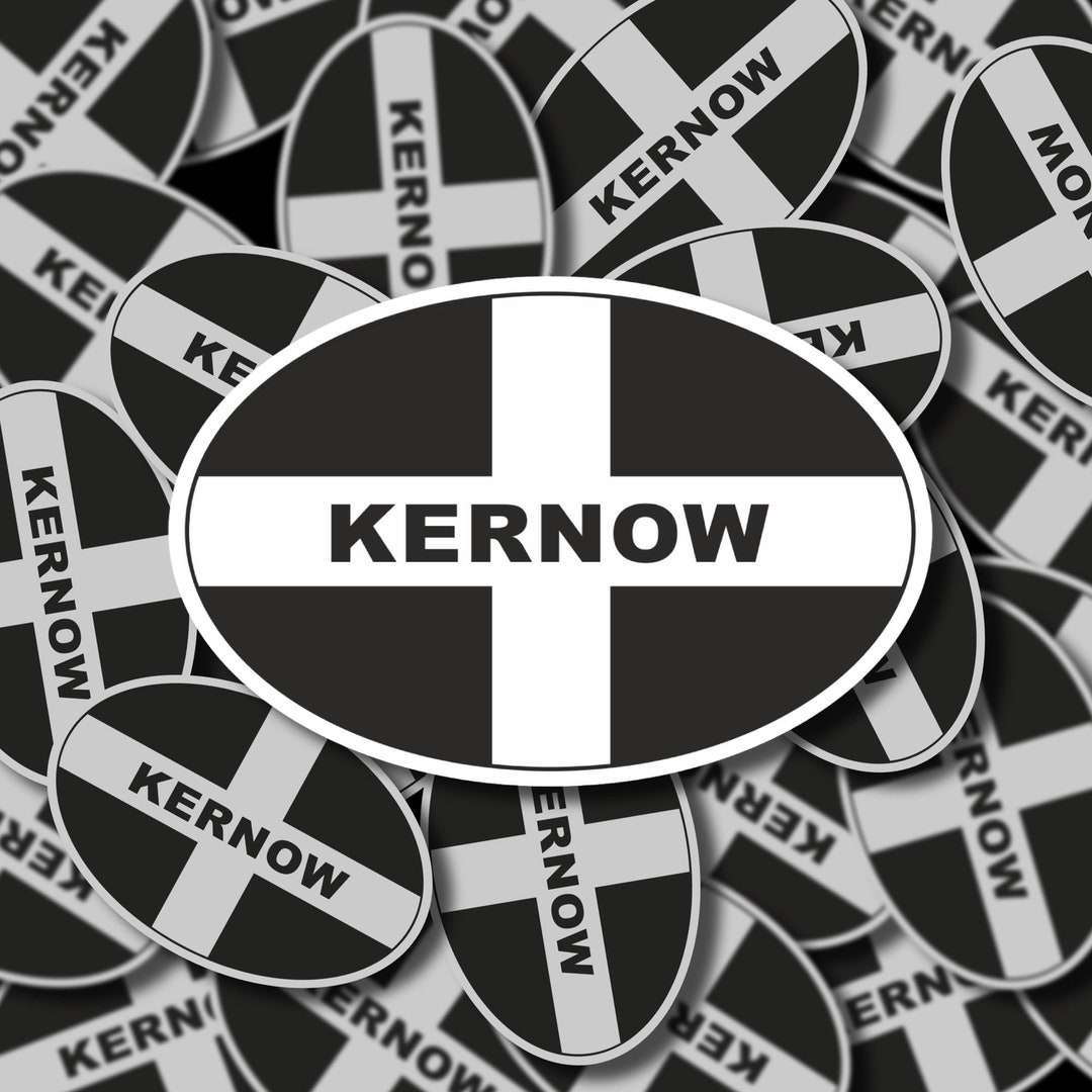 Cornwall Cornish Kernow County Flag Oval Vinyl Bumper Sticker Decal for ...