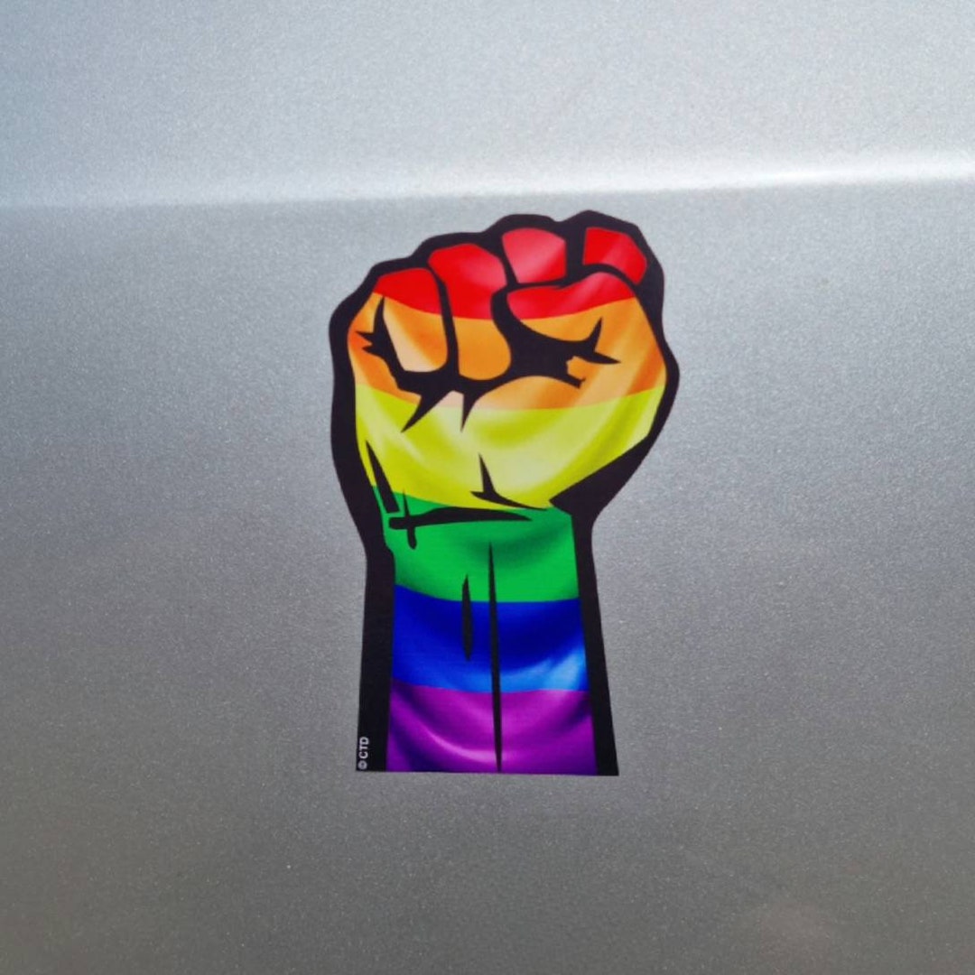 LGBT Gay Pride Parade Flag Solidarity Fist Vinyl Sticker Decal - Etsy