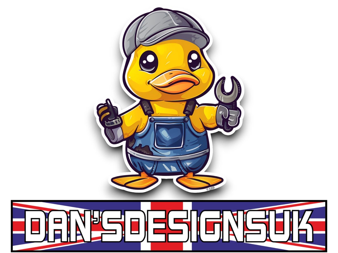 Funny Rubber Duck Mechanic Engineer Vinyl Sticker Decal for Car Van ...