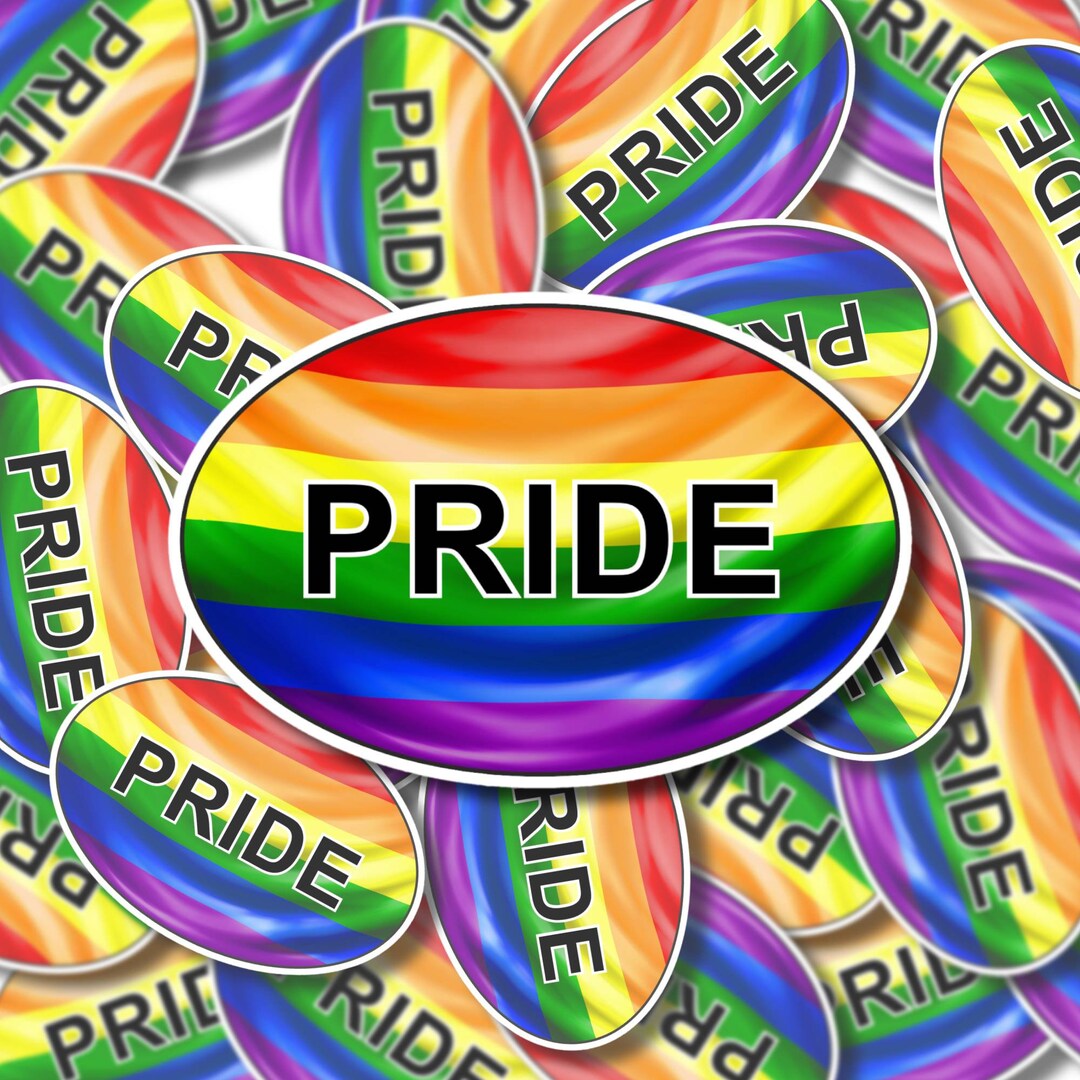 LGBT Gay Pride Rainbow Flag Oval Vinyl Bumper Sticker Decal for Car Van ...