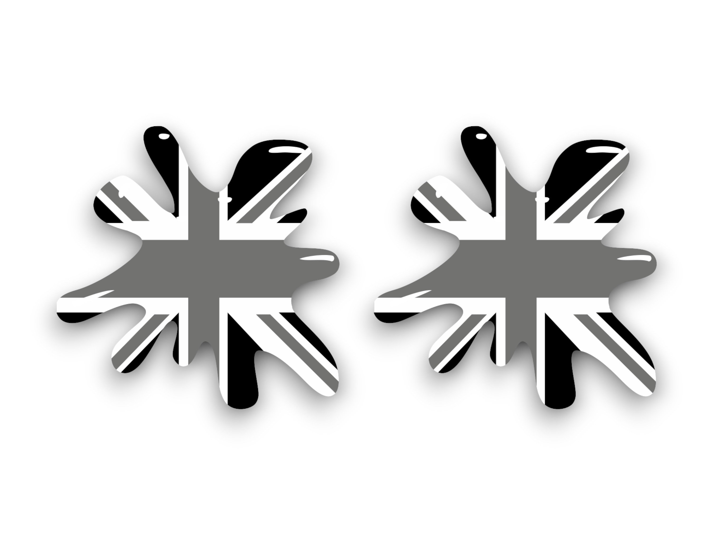 Black & White British Union Jack Flag Splat Vinyl Sticker Decal for Car ...