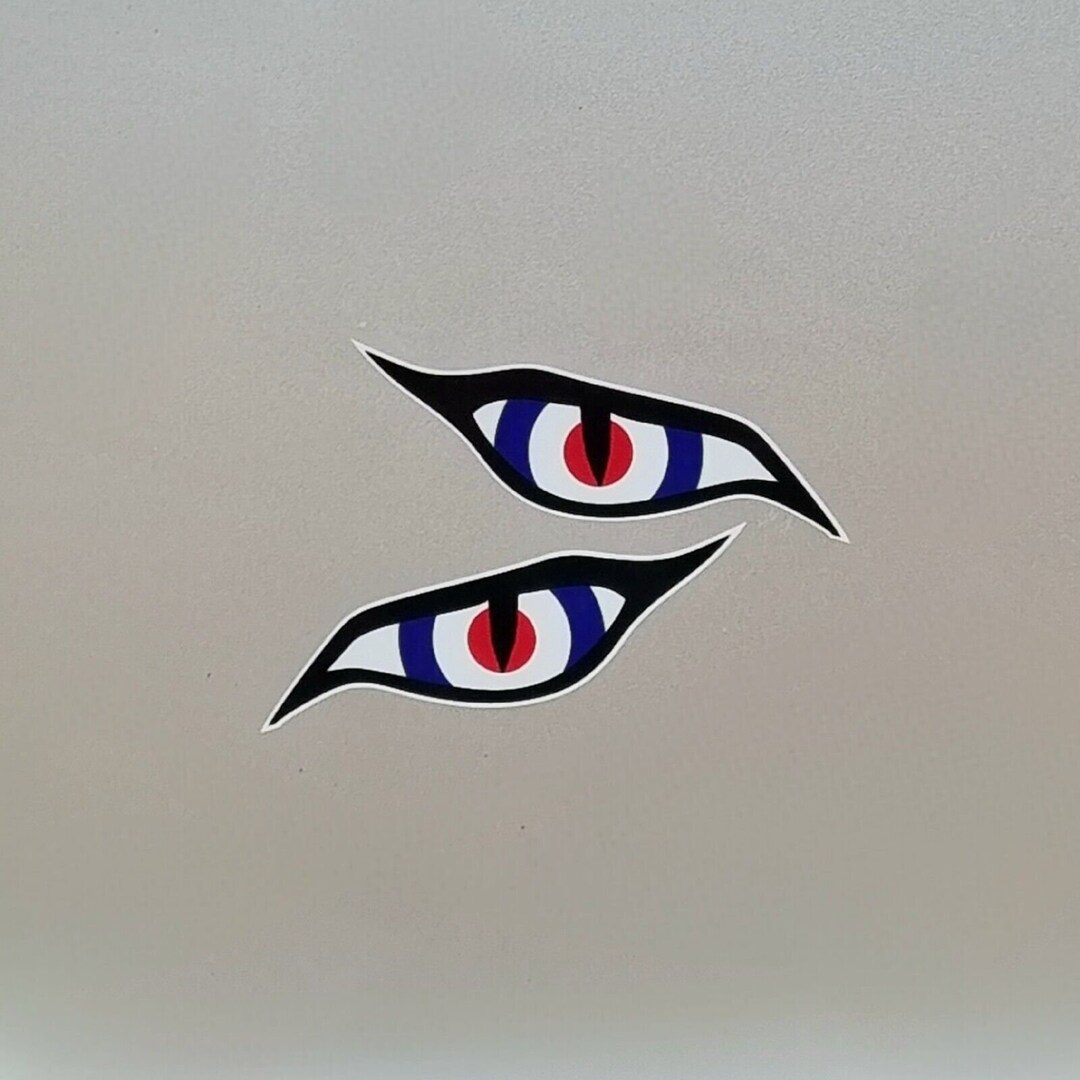 2x RAF Mod Target Evil Angry Eyes Vinyl Stickers for Car Helmet Laptop ...