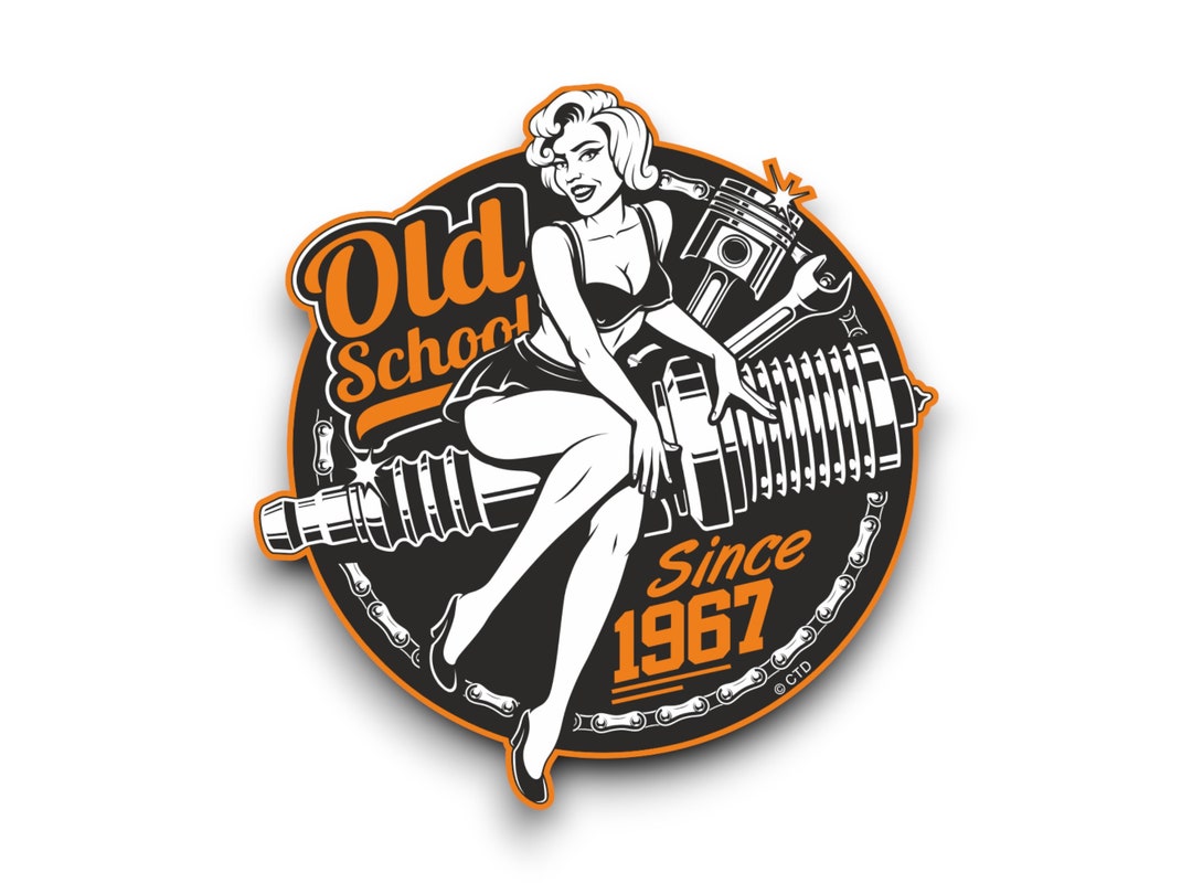 Retro Pin-up Girl Mechanic Vintage Vinyl Sticker Decal for Car Van ...