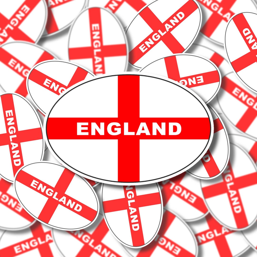 England English St George's Cross Flag Oval Vinyl Bumper Sticker Decal ...
