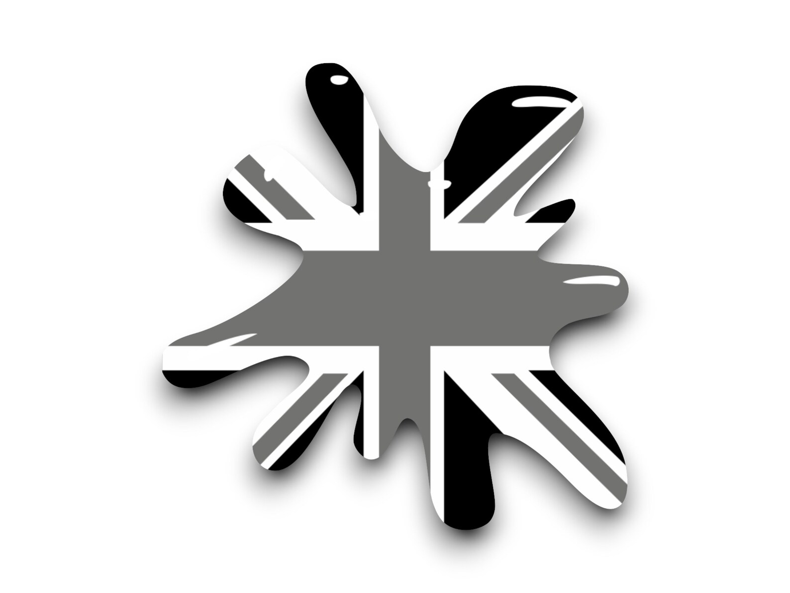 Black & White British Union Jack Flag Splat Vinyl Sticker Decal for Car ...