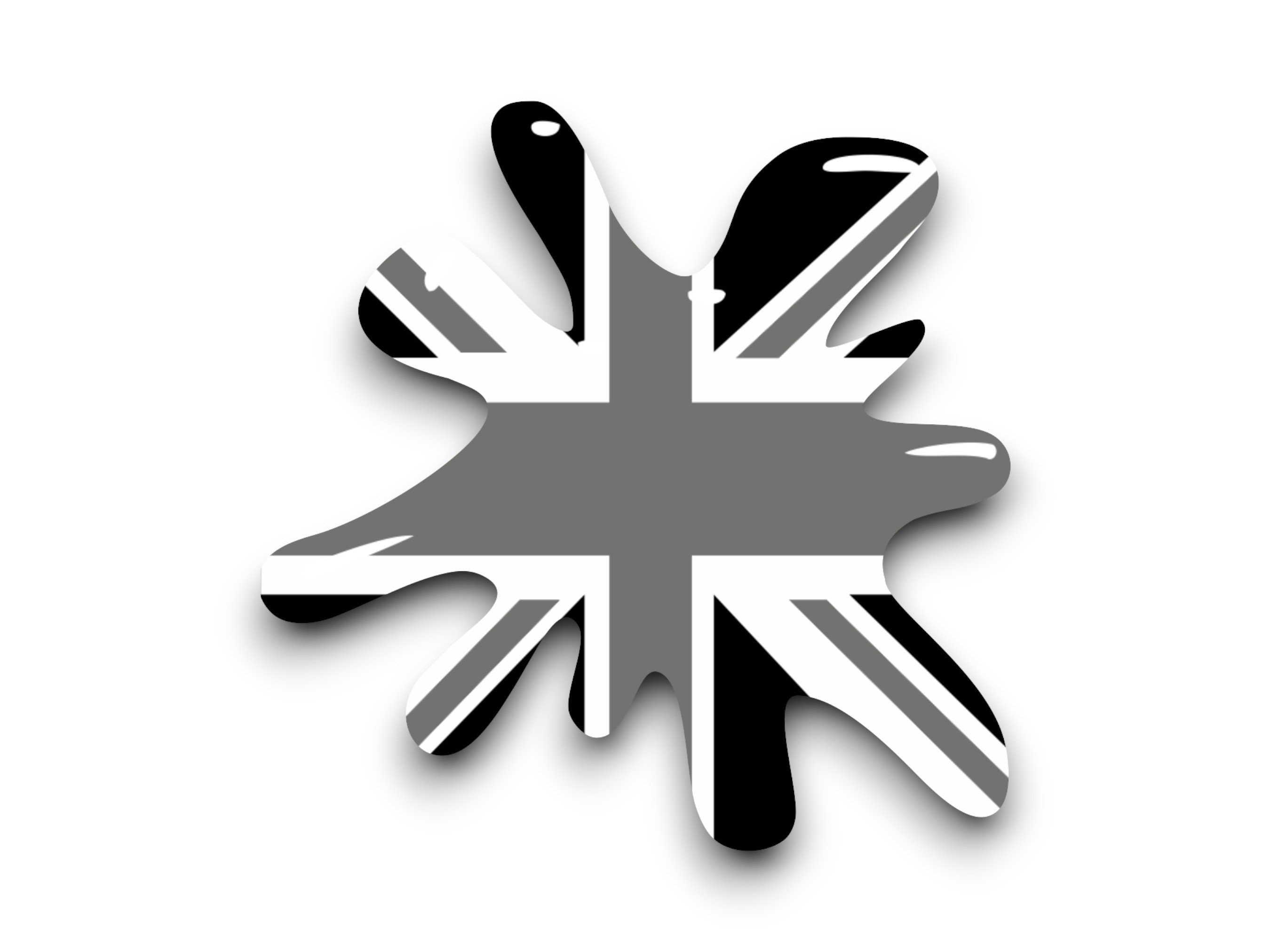 Black & White British Union Jack Flag Splat Vinyl Sticker Decal for Car ...