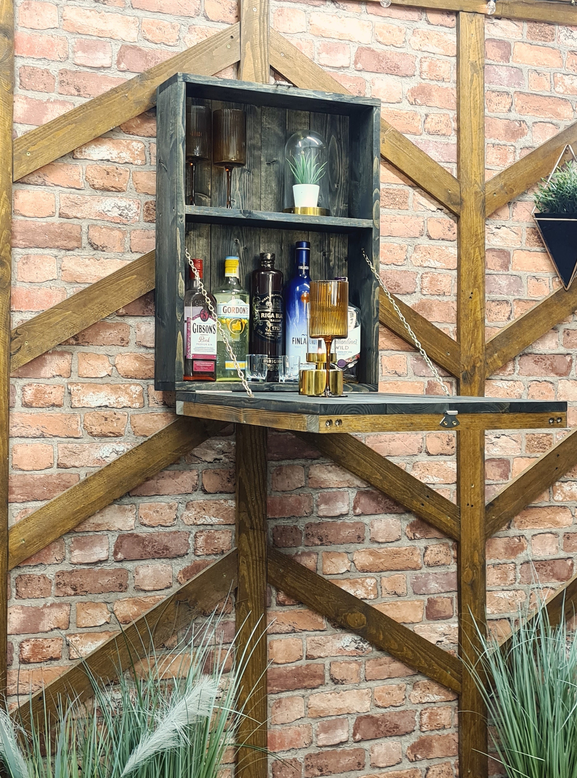 Outdoor Mini Bar Cabinet - Small Bar Cabinet, Wooden Liquor Cabinet ...