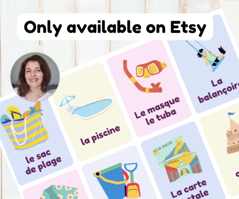 France Flashcards Summer Montessori Materials Printable French Three ...
