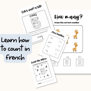 French Bilingual Printables Bundle With French Flashcards for - Etsy