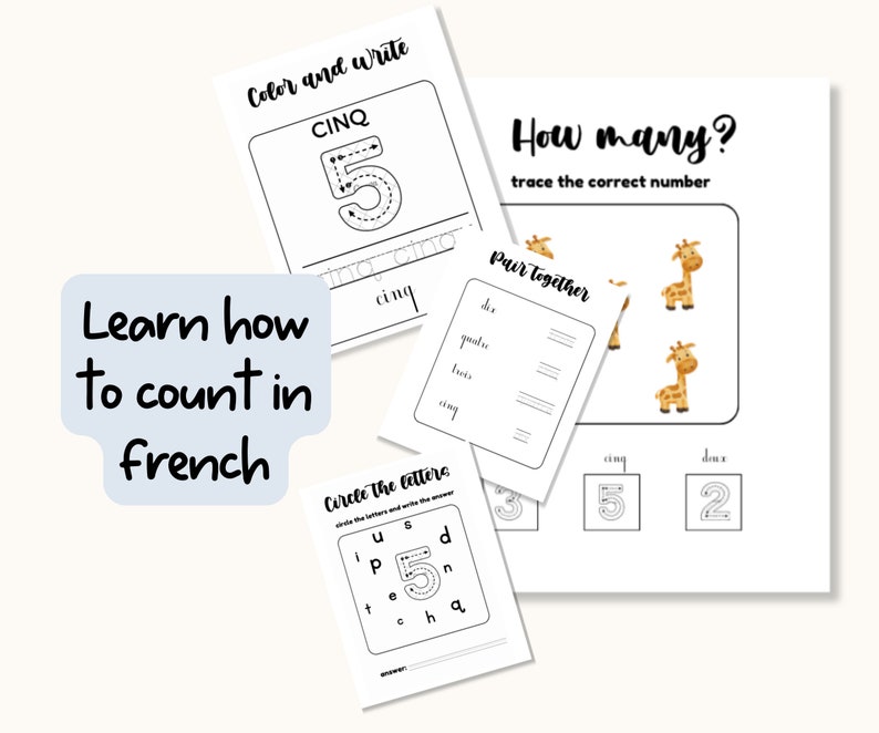 French Activity Workbook Printables Bundle France Flashcards Tracing ...