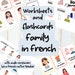 Family French Flashcards Materials Printable French Worksheets Three ...