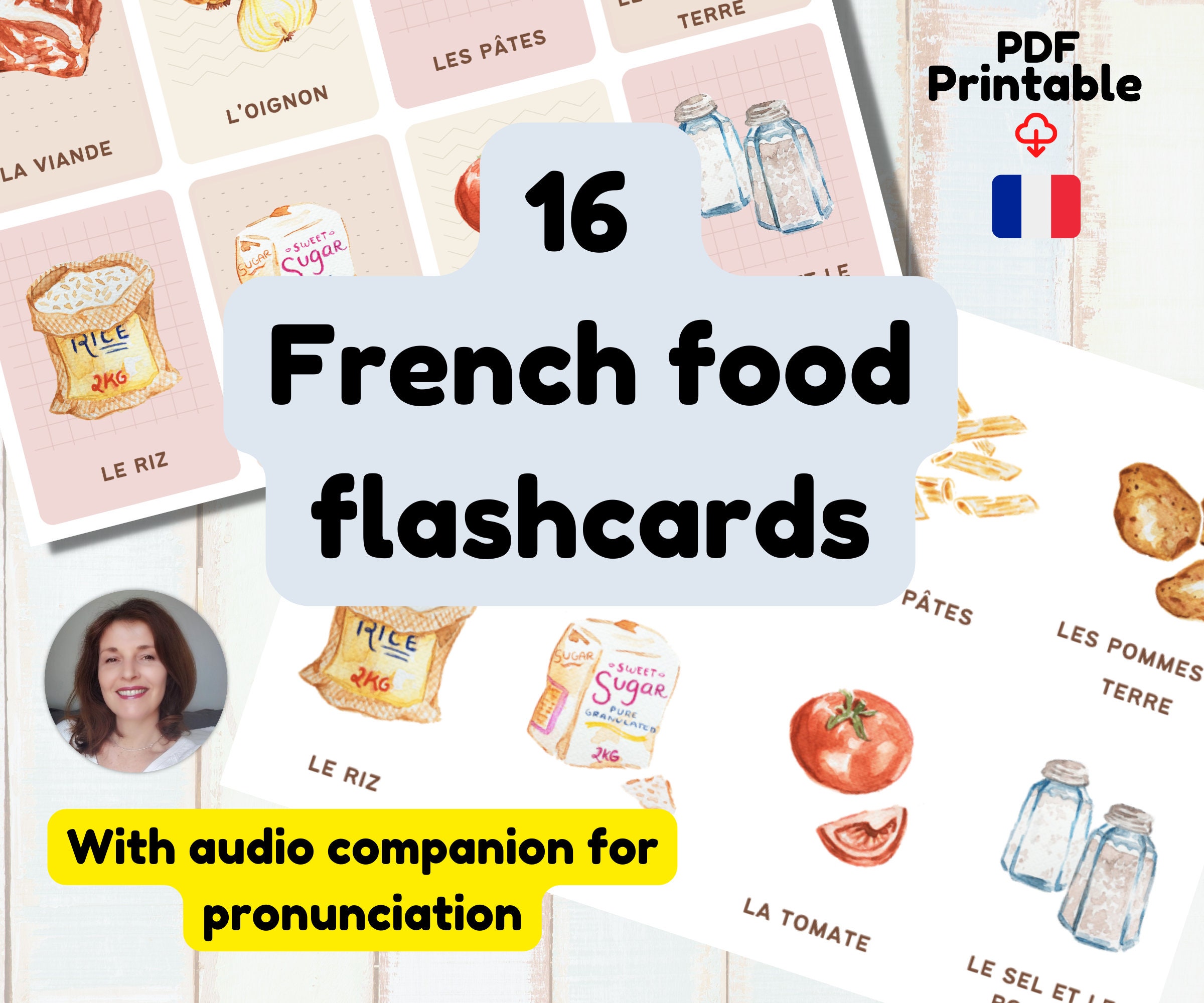 France Flashcards French Flash Cards French Food Learning Montessori ...