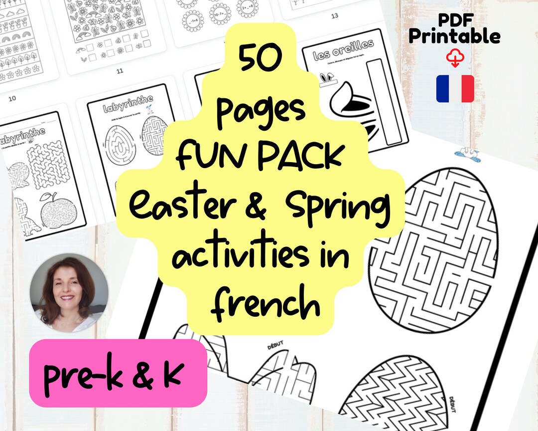FRENCH Easter & Spring 50 Pages France Printable Educational Toddlers K ...