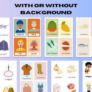 France Flashcards Bundle Clothes French Cards Food Fruits Vegetables ...