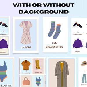 France Flashcards French Flash Cards Clothes Children Toddlers ...