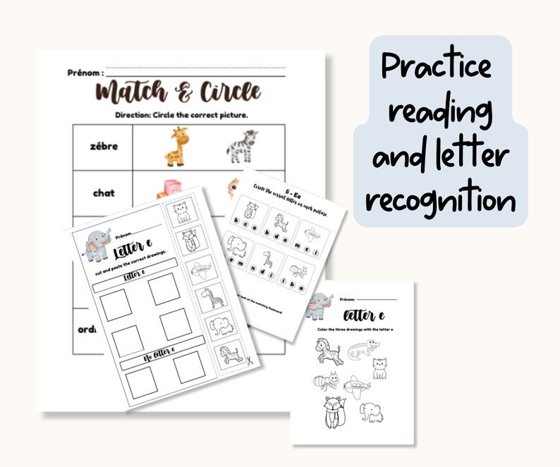 French Workbook Printables Bundle With French Flashcards for Tracing ...