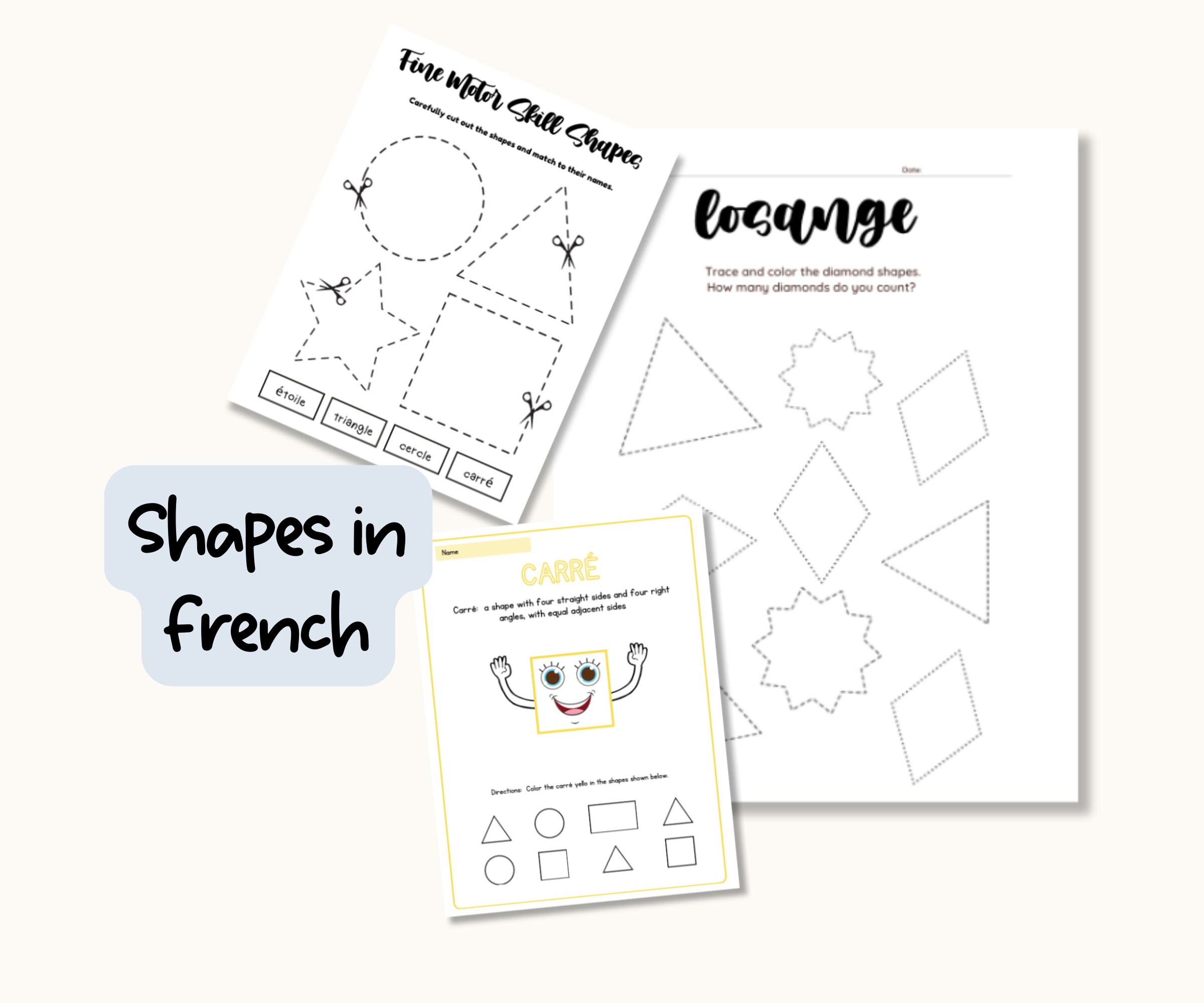 French Workbook Printables Bundle With French Flashcards for Tracing ...