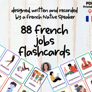 88 Jobs French Flashcards France Montessori Cards Toddlers Kids Print ...