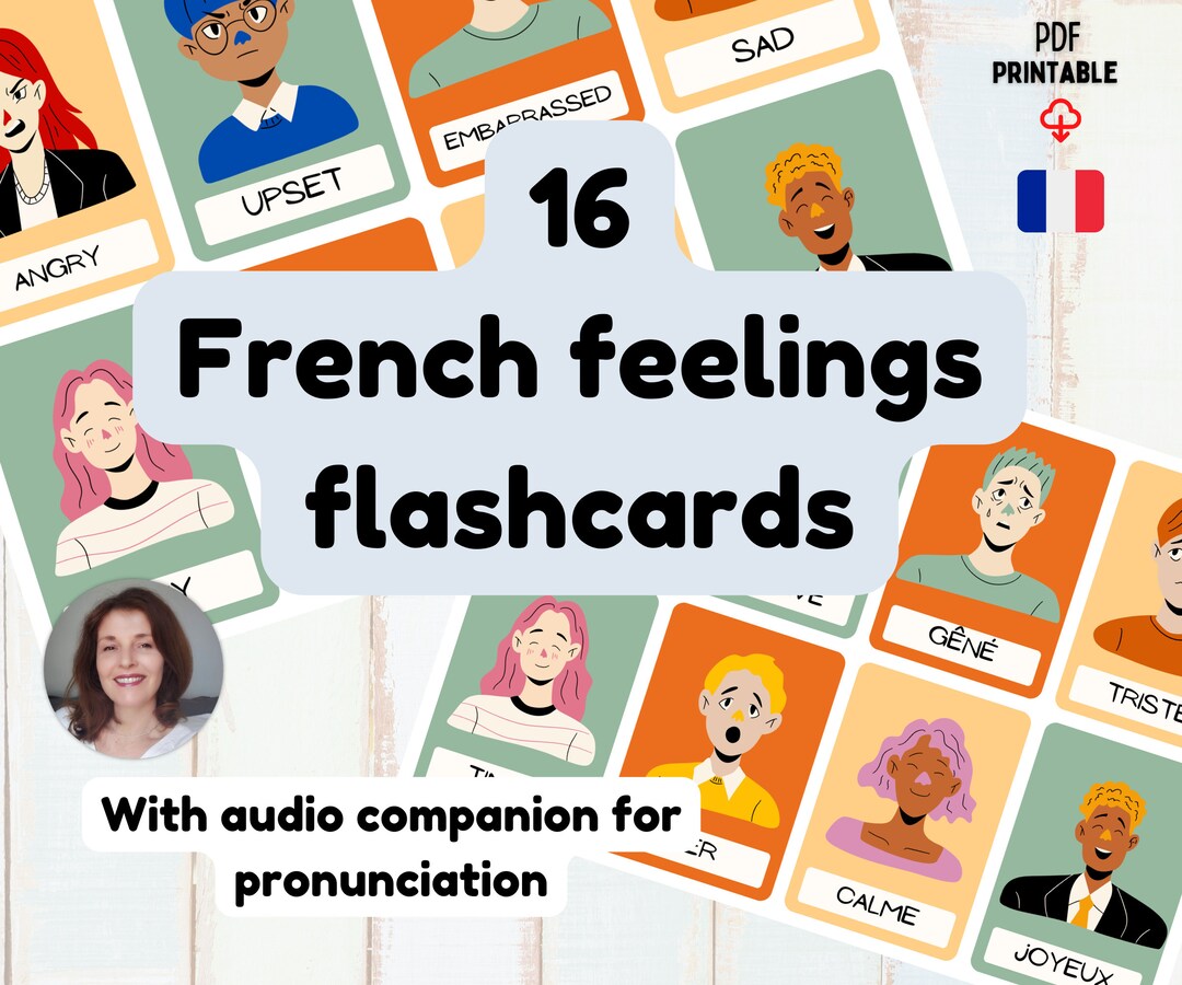 France Flashcards French Flash Cards Feelings Emotion Montessori ...