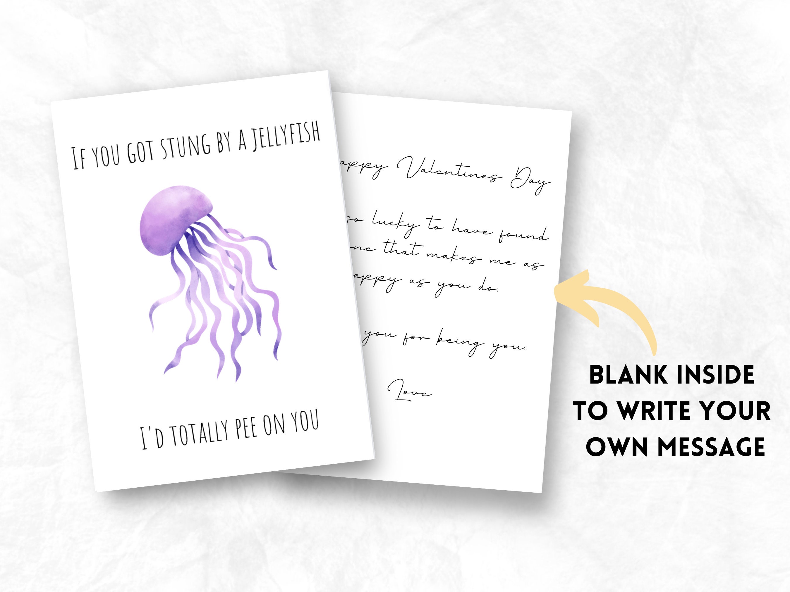 Jellyfish Card Funny Printable Valentines Card Valentines Day Card for ...