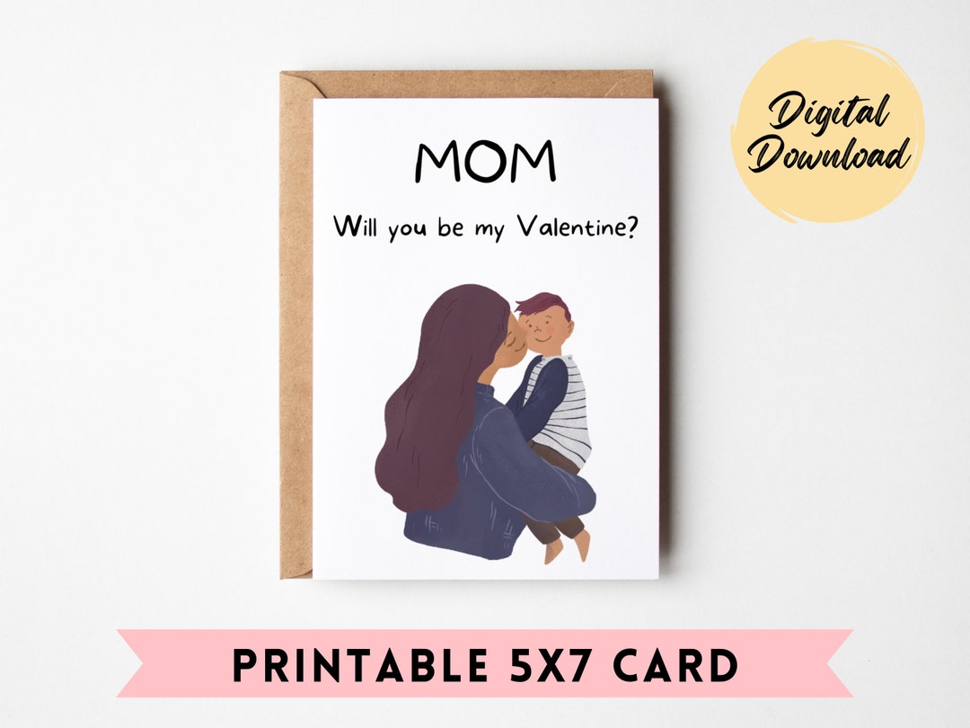 Mom Valentine Card Cute Valentines Day Card to Mom From Son Valentine ...