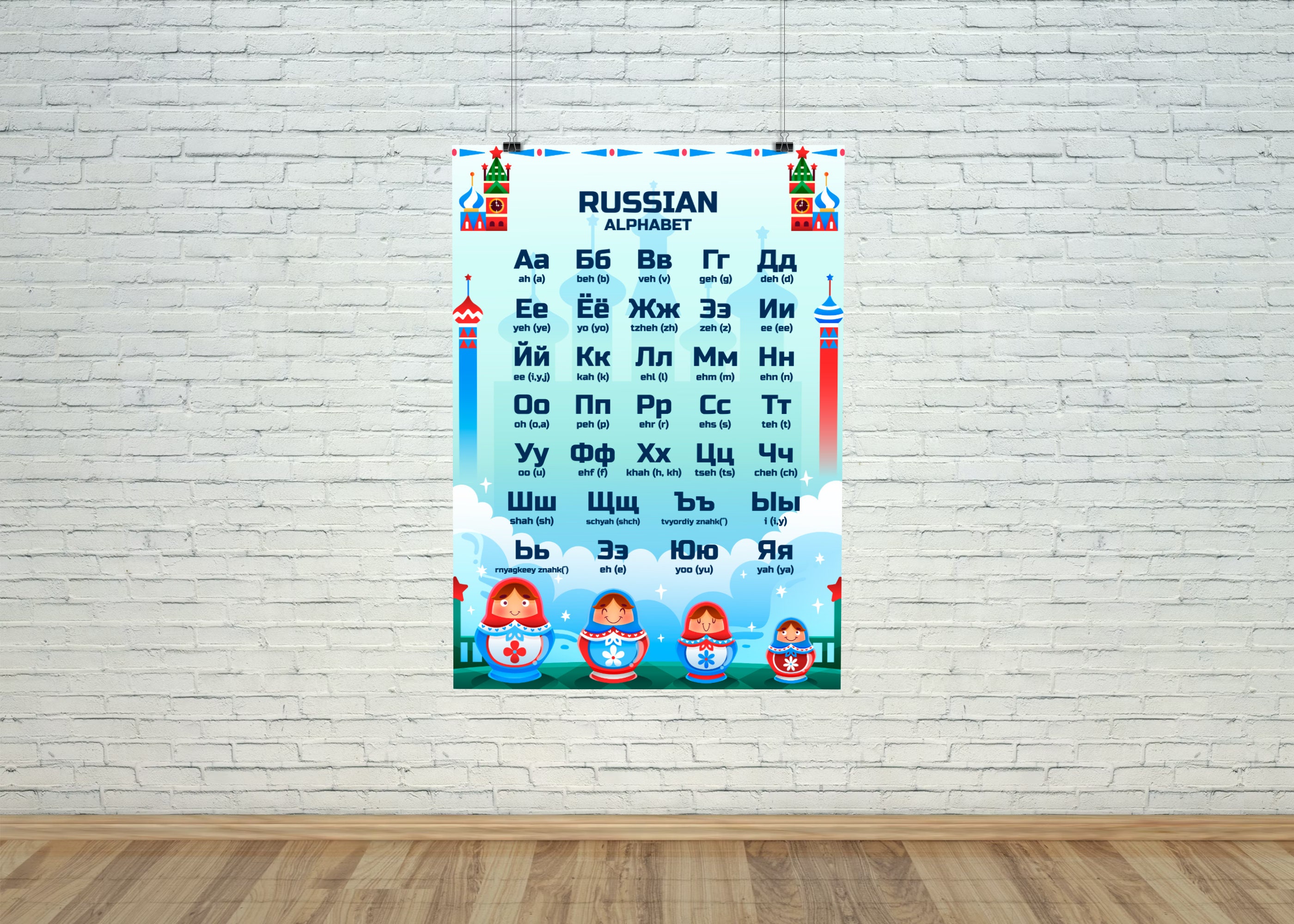 Russian Cyrillic Alphabet Poster for Children - Etsy