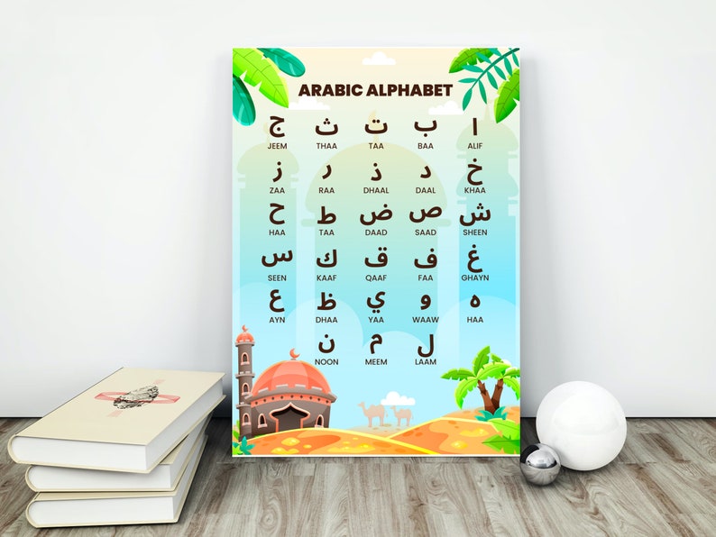 Arabic Alphabet Poster for Children: Introduce Arabic to Your Children ...