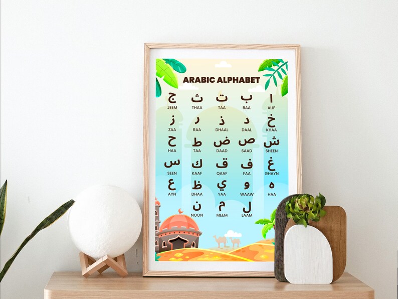 Arabic Alphabet Poster for Children: Introduce Arabic to Your Children ...