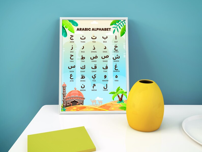 Arabic Alphabet Poster for Children: Introduce Arabic to Your Children ...