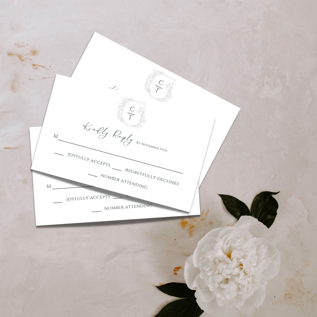 Editable Wedding RSVP Kindly Reply Card Template Vintage - Etsy