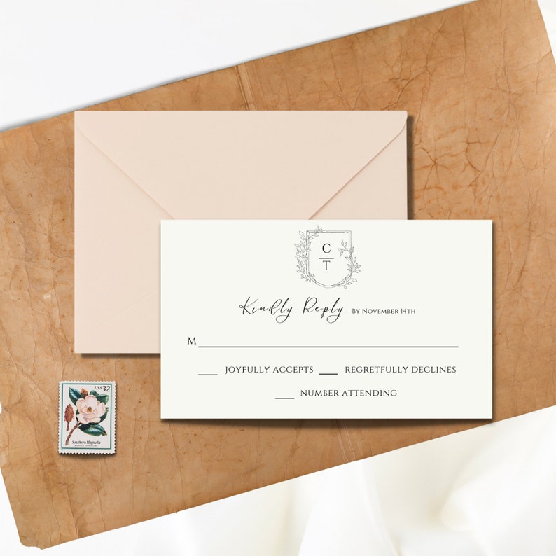 Editable Wedding RSVP Kindly Reply Card Template Vintage - Etsy