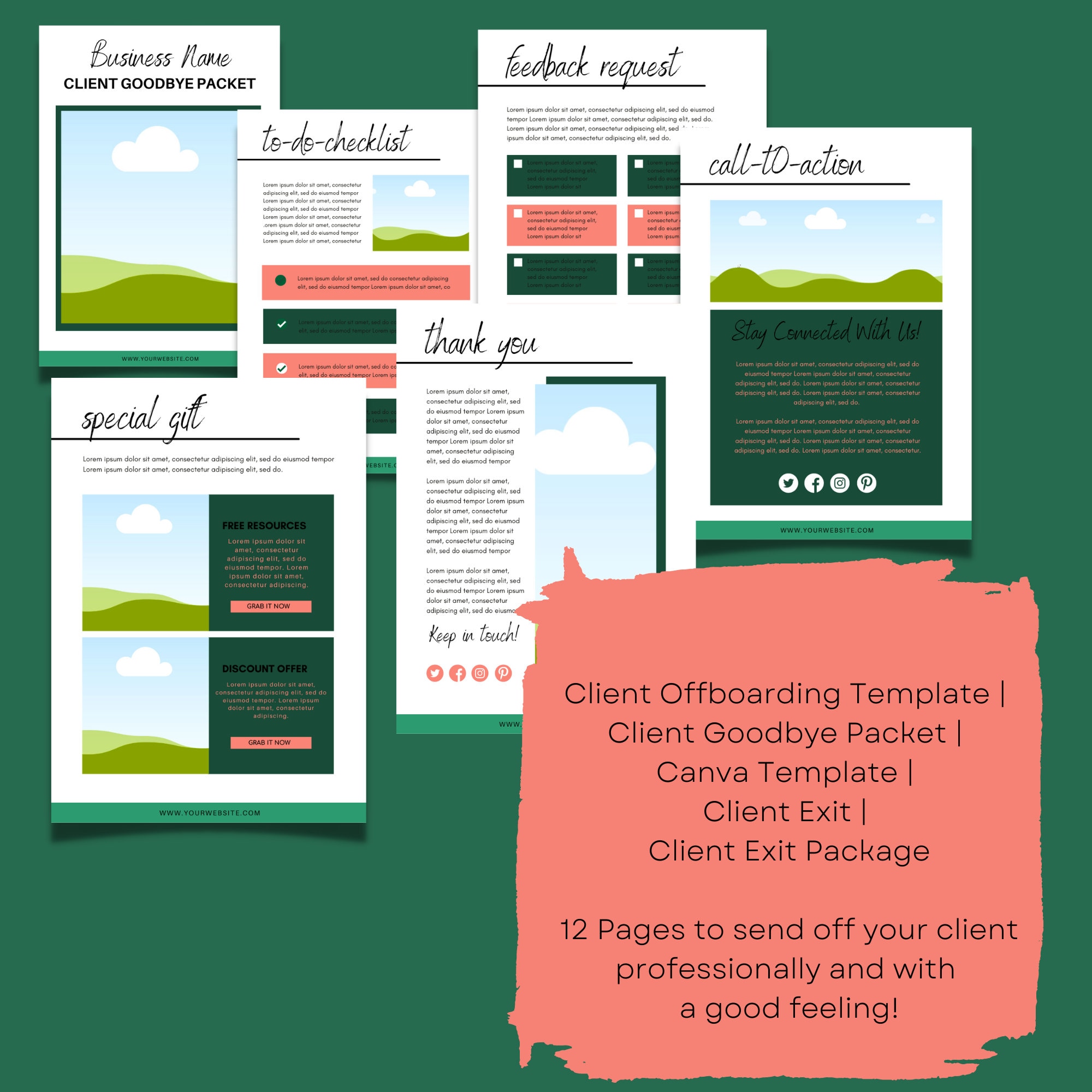 Client off Boarding Template Client Goodbye Packet Canva Template ...