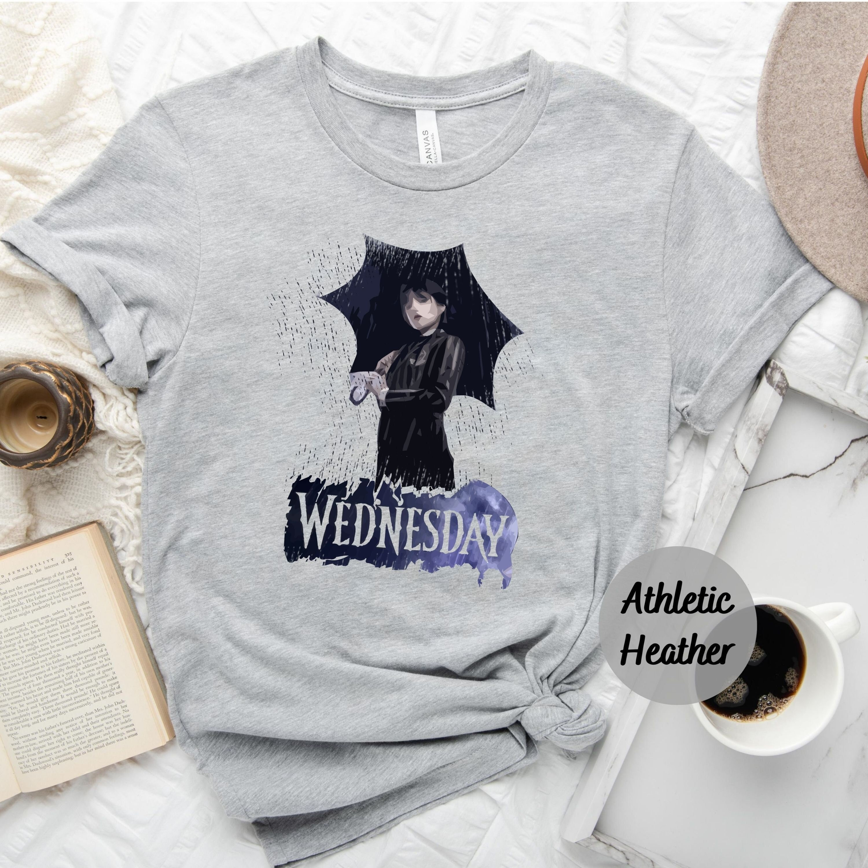 Wednesday Under Rain T-shirt, Addams family Shirt, Wednesday Shirt sold ...