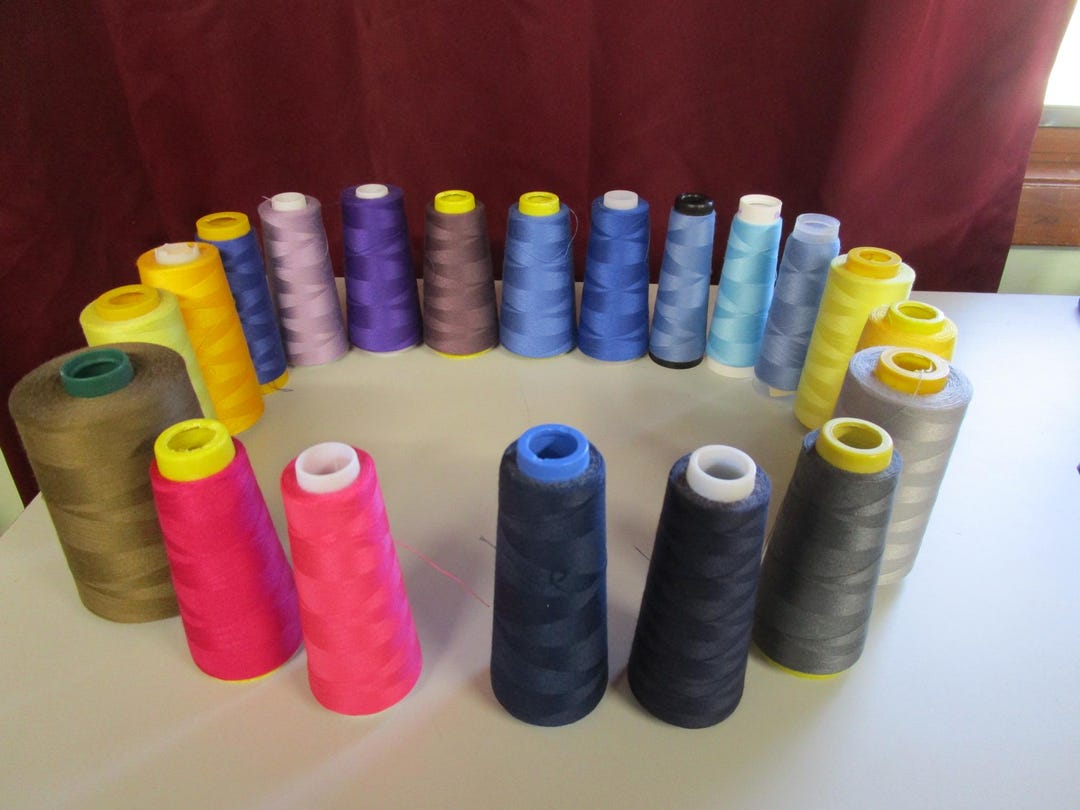24 Partial Cones Industrial Sewing & Serger Thread, Variety of Colors ...