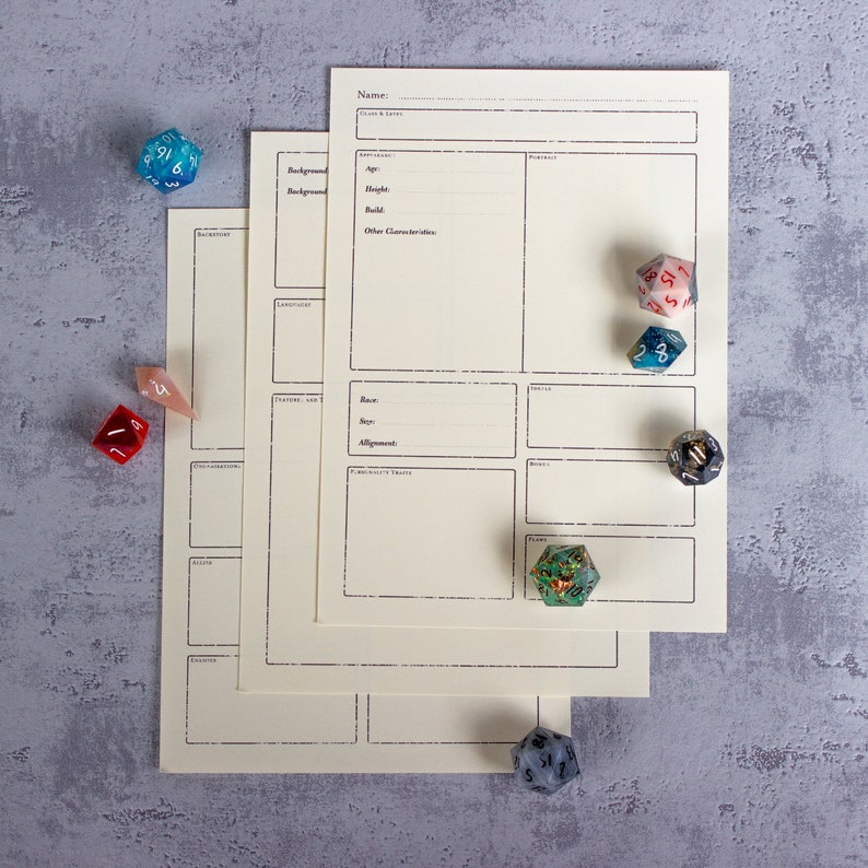 Vintage Case File A5 Printable Character Sheet Dnd 5e Character Journal ...