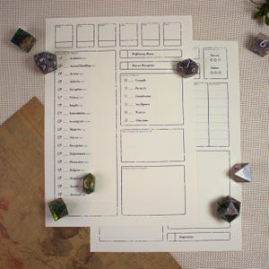 Vintage Case File A5 Printable Character Sheet | Dnd 5e Character ...