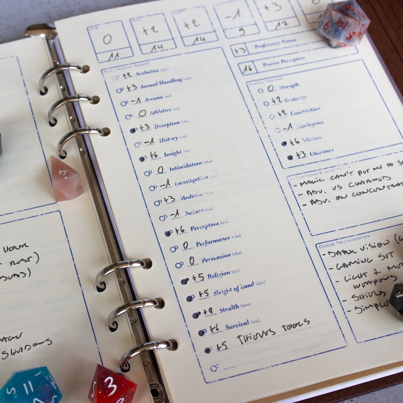 Vintage Case File A5 Printable Character Sheet Dnd 5e Character Journal ...