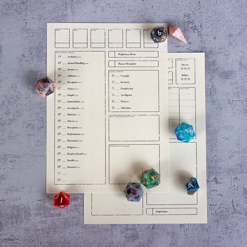 Vintage Case File A5 Printable Character Sheet Dnd 5e Character Journal ...