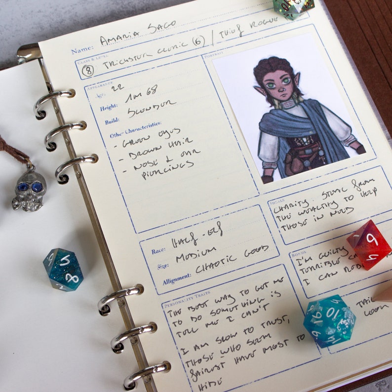 Vintage Case File A5 Printable Character Sheet Dnd 5e Character Journal ...